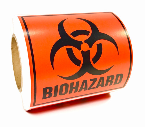 Biohazard 3" x 3" Perforated Labels/Stickers 250 Count Roll Warning ...