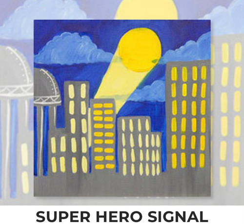 Super Hero Signal Pre-Drawn Canvas | Phearless Art Studio