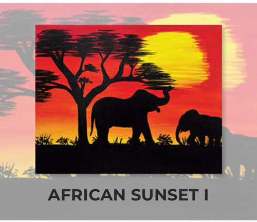 African Sunset Pre-Drawn Canvas | Phearless Art Studio