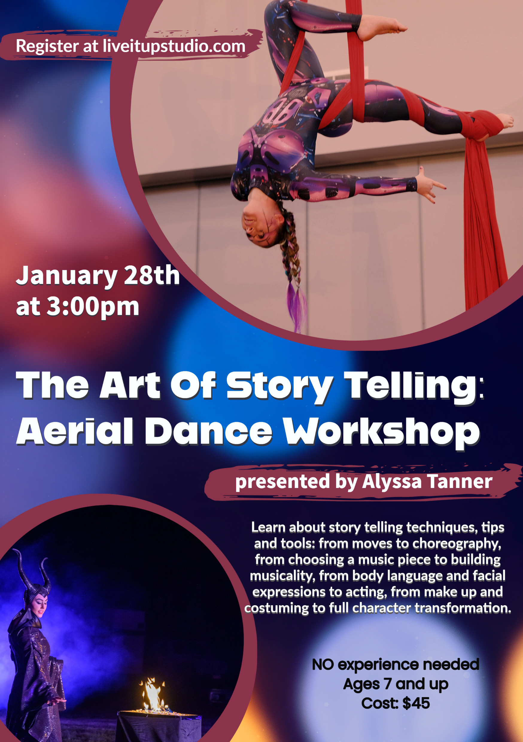 The Art of Story Telling: AERIAL WORKSHOP | Live It Up Studio