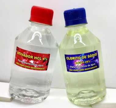 Clorito de sodio 28% mais Ativador Hcl Acido Cloridico 4% 300ml de cada ...