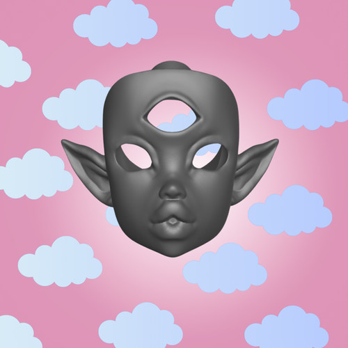 Third Eye Demon Kissy Face | BJD Swappable Faceplate | AngelDollz