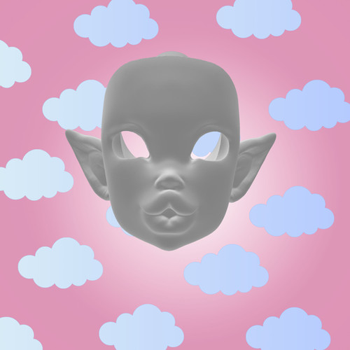 Smiling Face Demon | BJD Swappable Faceplate | AngelDollz