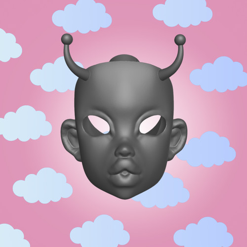 Alien Kissy Face | BJD Swappable Faceplate | AngelDollz