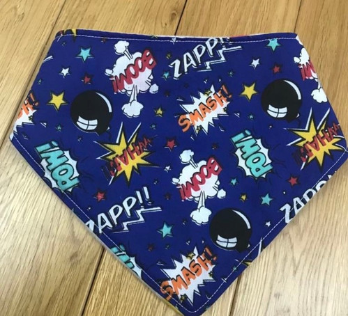 Dark blue POW. Dribble bib. Dignity bib. Bandana style | Tiddletons