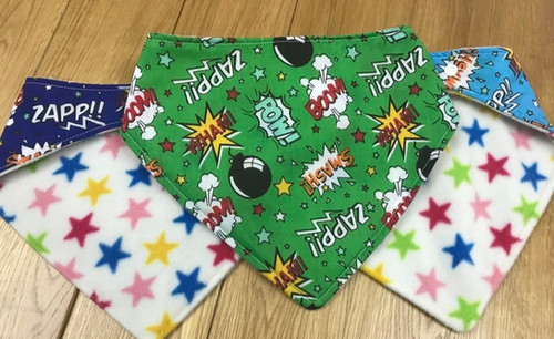 Green POW. Dribble bib, Dignity bib. Bandana style | Tiddletons