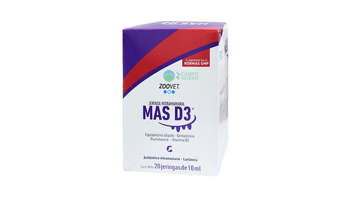MAS D3 Zoovet 20 jeringas de 10 ml.