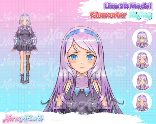 Experience the Magic of the Vtuber Live2d Model Anime Purple Lavender ...