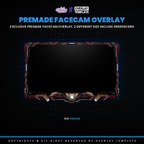 Ironman Facecam Overlay Heroic and Sleek Design to Boost Your Stream’s ...