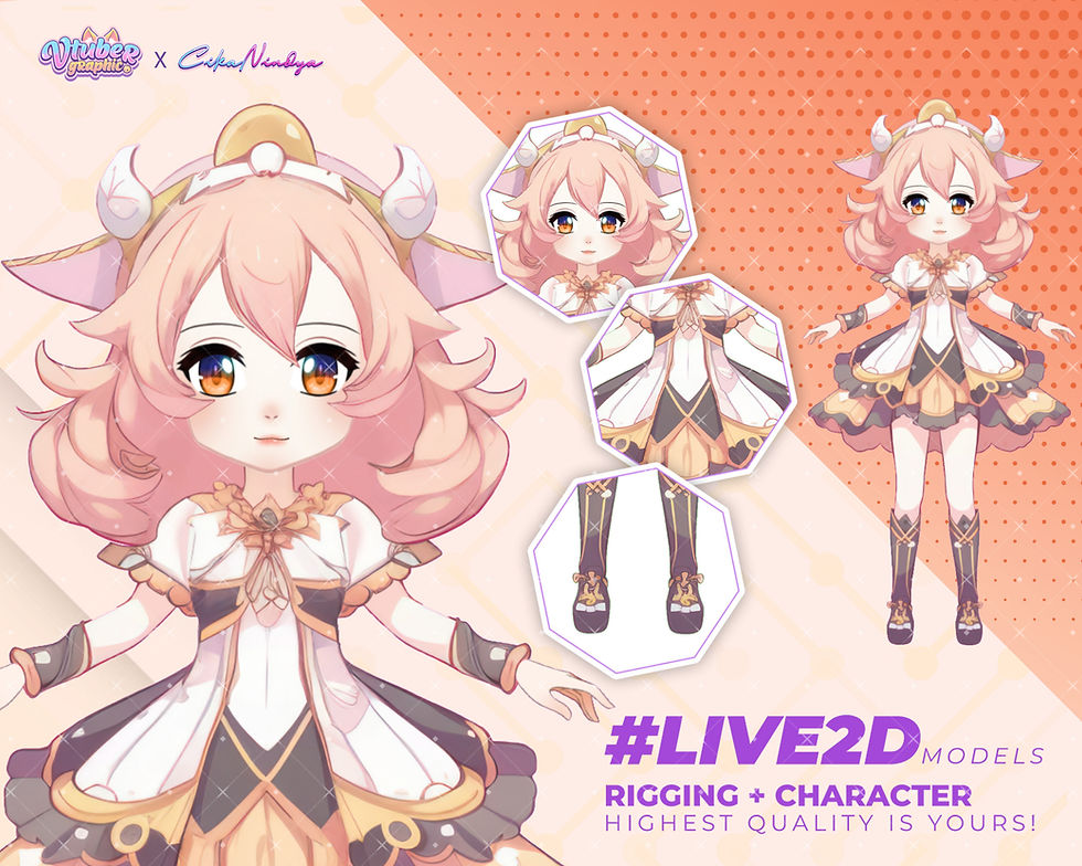 Custom VTuber Live2D Avatar Assets High-Quality Designs Vtubergraphic