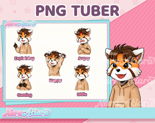 Express Your Uniqueness with Our PNG Tuber Red Panda Boy for Streamers ...