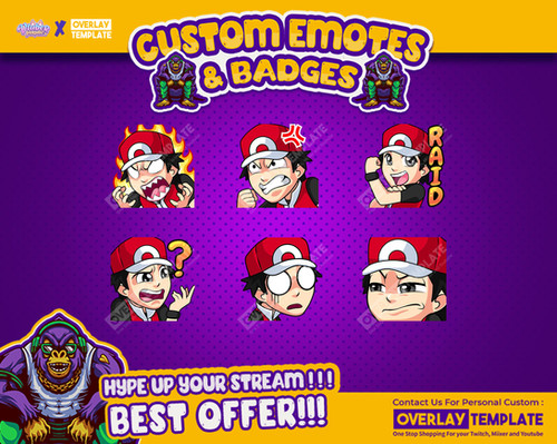 Red Angry Fiery Rage Twitch Emote to Hype Up Your Audience | Vtubergraphic
