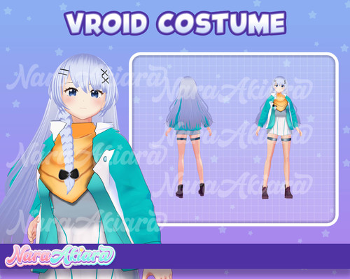 Elevate Your Vtuber Stream with the 3D Vroid Costume Blue Jacket ...
