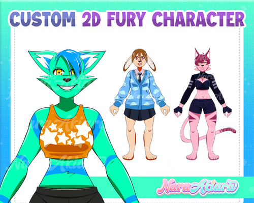 Custom 2D Furry Character Model for VTubers | Vtubergraphic