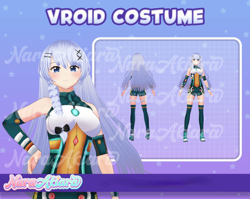 Discover Unique 3D Vroid Outfits Dark Green Sequin Dress V Neck for ...