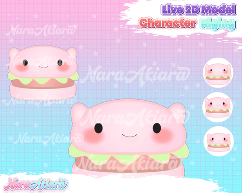 Bite-Sized Delight Vtuber Live2d Model Cute Burger for Streamer ...