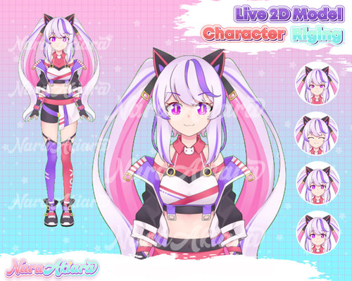 Enter the Digital Realm Cute Cyberpunk Anime Girl Models for Vtuber ...