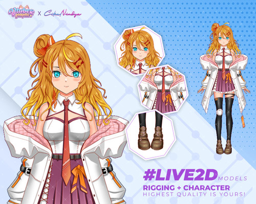 Next-Gen Anime Girl Live2D VTuber Model V5 Designed for Elite Streamers ...