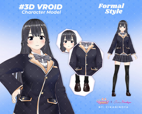 3D VTuber Model Yumiko Lumine Magical Anime Girl with Fantasy Outfit ...
