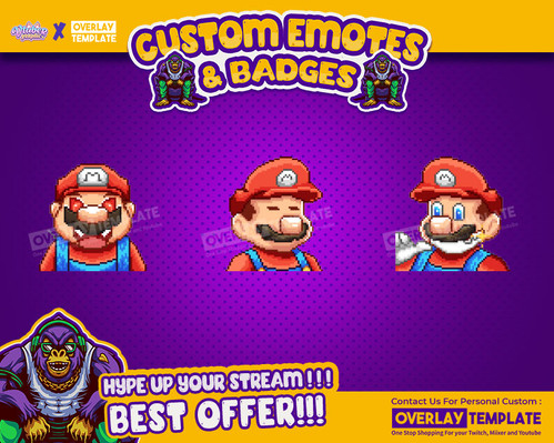 Mario Pixelated Emote Set 2 for Iconic Gaming Nostalgia in Chats ...