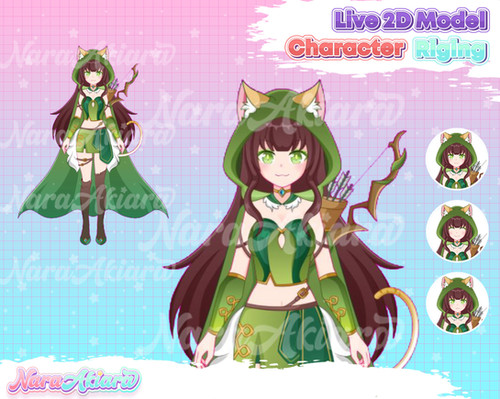 Unleash Your Agility with Vtuber Live2D Anime Archer Girl in Green Robe ...