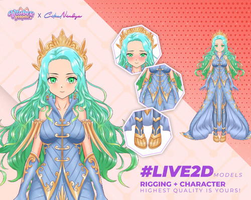 Princess with Tosca Hair Live2D VTuber Model - Regal Elegance for ...
