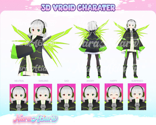 Boost Your Streams with the 3D Vroid Model of Cyber Anime Girl for ...