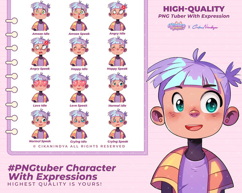 Enhance Your Streaming Setup with Dynamic PNG Tuber Avatars Boy | Vtubergraphic