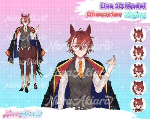 Stallion Streamers Unrivaled Anime Red Horse Boy Models for Vtuber ...