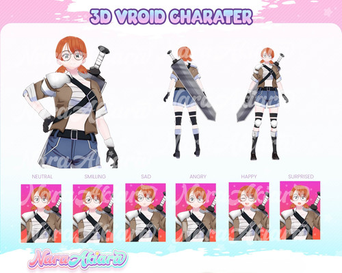 Immerse Yourself in the World of a 3D Vroid Model Glasses Girl With ...