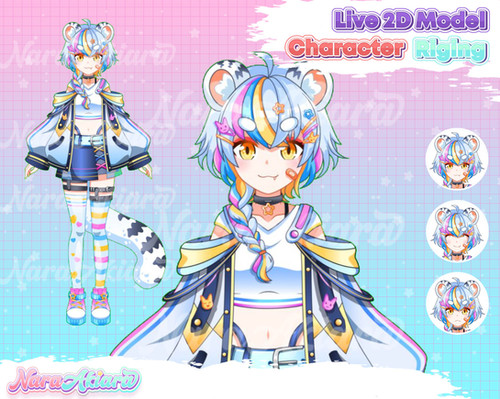 Vibrant Colorful Cat Girl Anime VTuber Models: Experience the Spectrum ...