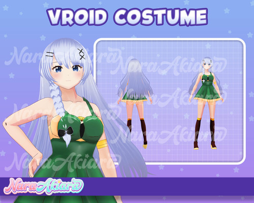 Transform Your Vtuber Stream with the 3D Vroid Costume Green Mini ...