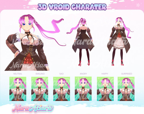 Embodying Uniqueness with the Brown Dresses Anime Girl 3D Vroid Model ...