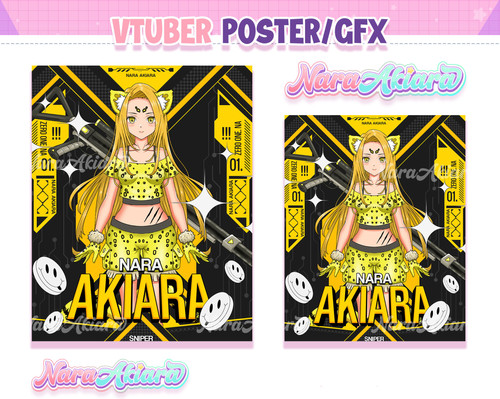 Level up Your Streaming Game with Striking Vtuber Poster Design for ...