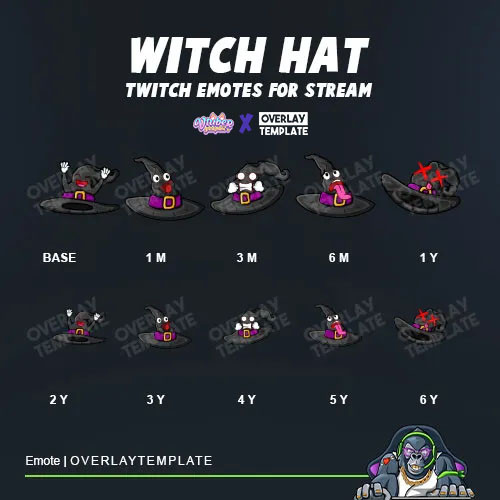 Witch Hat Emotes for Streamers adding a Magical and Spooky Touch to ...