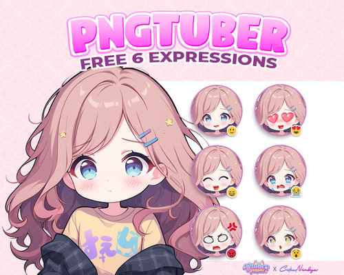 Charming PNG Tuber Avatar for Streamers Cute Expressive and Stream ...