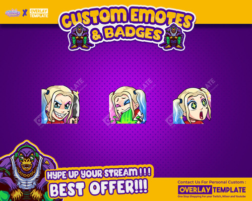 Harley Quinn Sick & Murderer Crazy & Dark-Themed Twitch Emotes ...