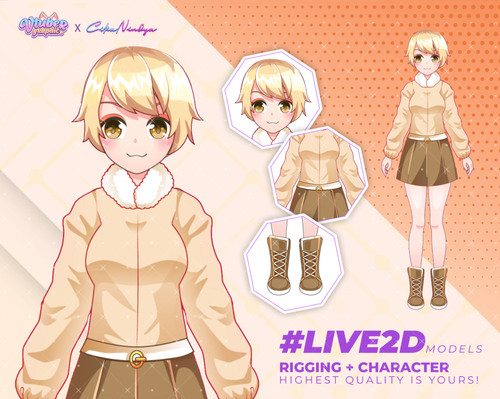 Charming Tan School Girl Live2D VTuber Model Ideal for Streaming ...