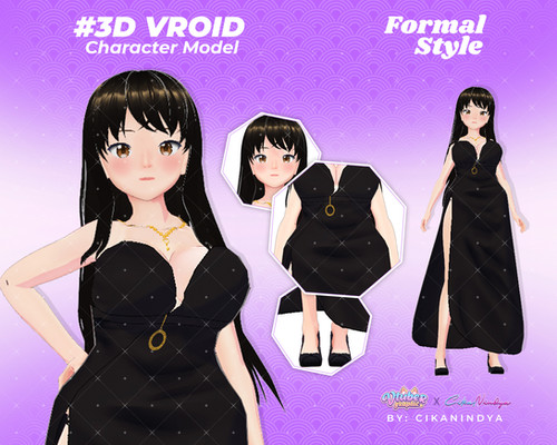 Beautiful Anime Girl Avatar 3D Vroid Model Kimi Sumire for VTubers ...