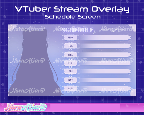 Simple Weekly Stream Schedule Template Animated Edition | Vtubergraphic