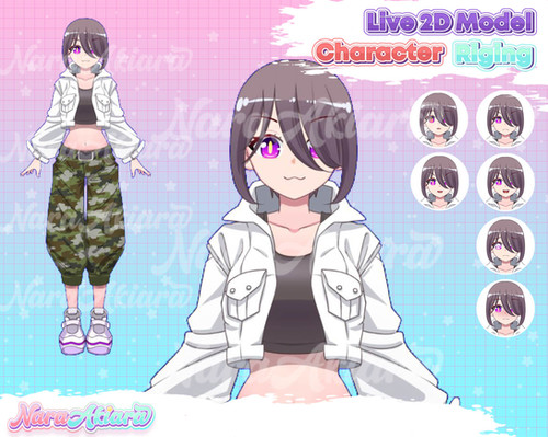 Sleek Black Short-Haired Anime VTuber Models: Modern Elegance in Live2D ...