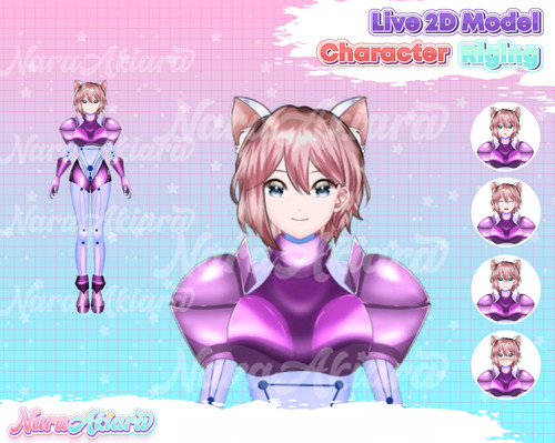 Innovative Cat Cyborg Girl Anime VTuber Models Live2D Animation ...