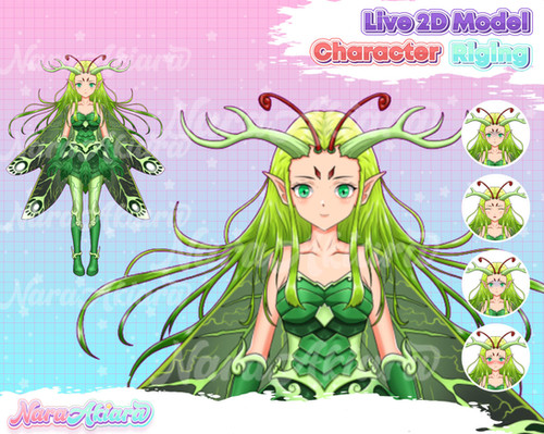 Unleash Your Imagination with the Green Fairy Lady Vtuber Live2d Model ...
