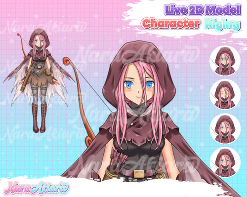 Focused Archer Girl Anime VTuber Models: Embody Precision with Live2D ...