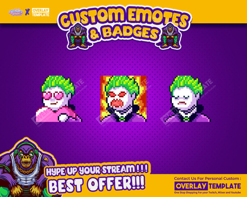 Joker Pixelated Emote Set 1 for Fun and Vibrant Chat Interactions ...