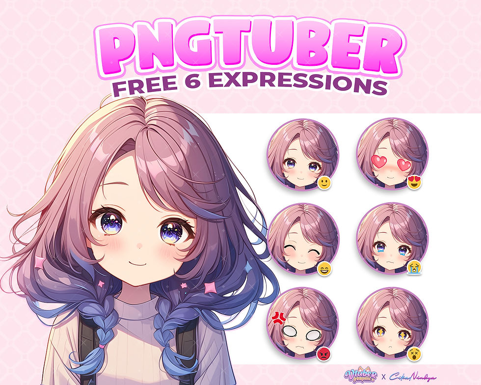 Dynamic and Fun Chibi PNG Tuber Characters Designed for Streamer ...