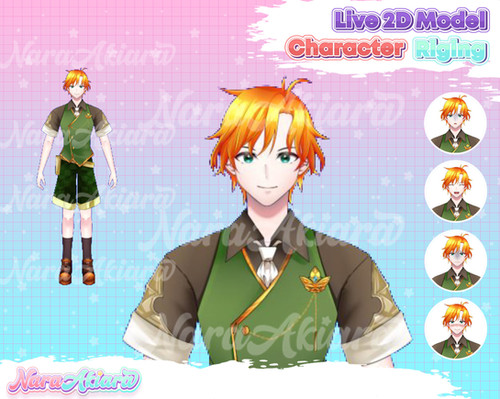 Experience the Charm of Anime with Our Green-Clothed Male Live2D Vtuber ...