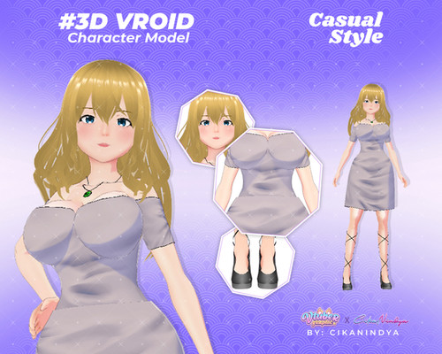 Inspired Avatar Detailed 3D Vroid Model Hoshiko Hito for Creators ...