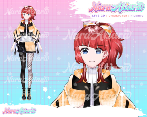 Futuristic Cyberpunk Girls in Yellow Jackets: Anime VTuber Live2d ...