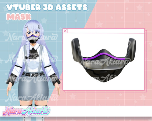Vtuber Model with Top 3D Asset Mask for Live Streaming | Vtubergraphic